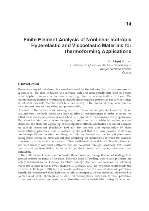 (PDF) Dynamic finite element analysis of nonlinear isotropic hyperelastic and viscoelastic ...