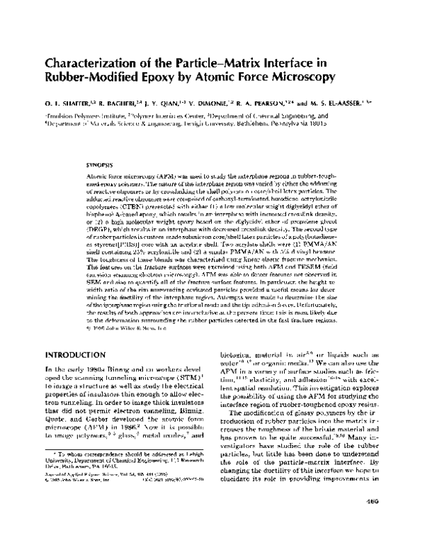 (PDF) Characterization of the particle–matrix interface in rubber ...