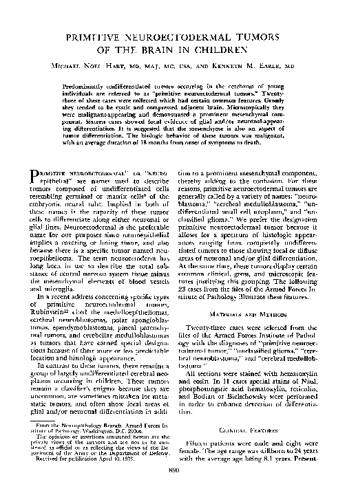 (PDF) Primitive neuroectodermal tumors of the brain in children