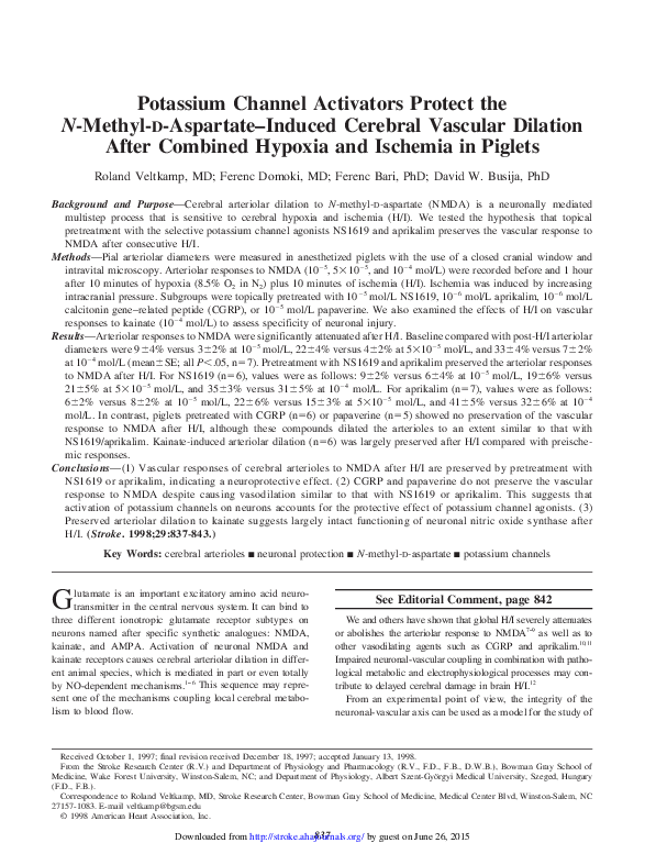 (PDF) Potassium Channel Activators Protect the N-Methyl-D-Aspartate ...