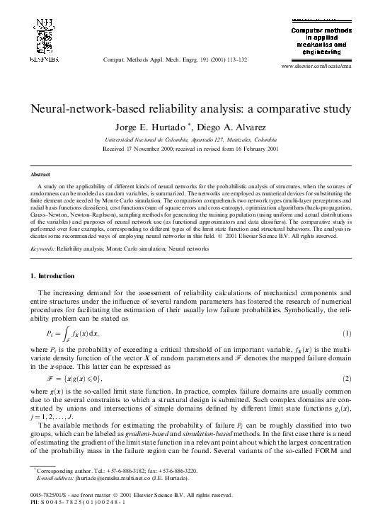 (PDF) Neural-network-based reliability analysis: a comparative study