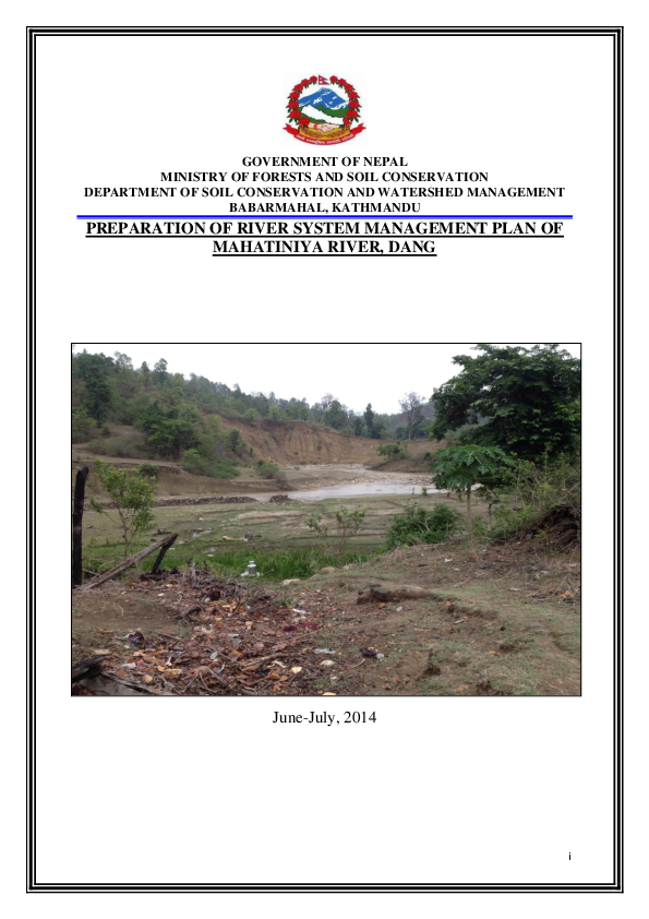 (PDF) watershed management plan_river system of Nepal