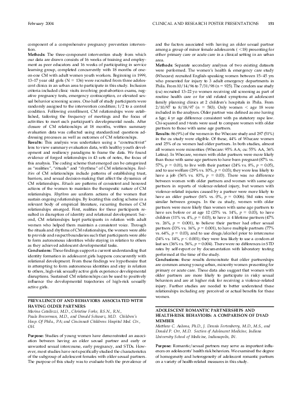 (PDF) Adolescent romantic partnerships and health-risk behaviors: a ...