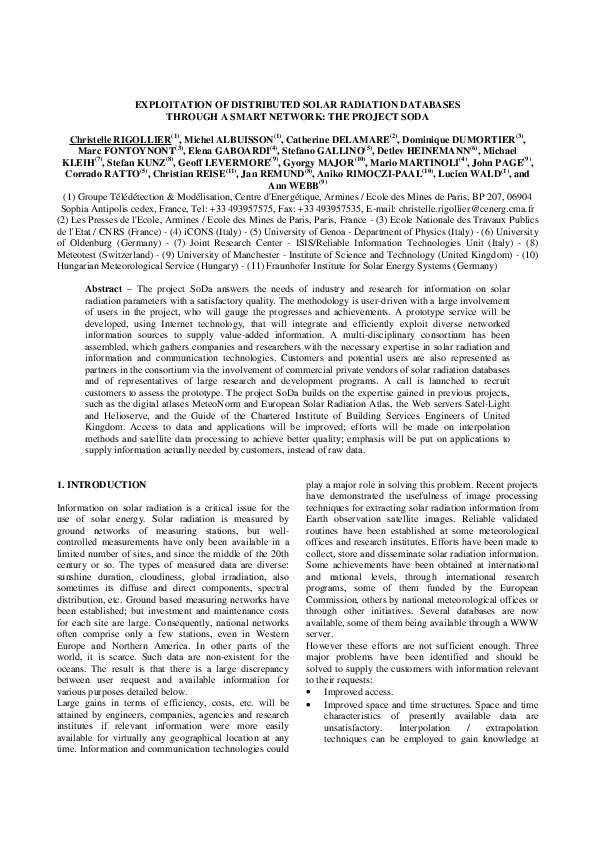 (PDF) EXPLOITATION OF DISTRIBUTED SOLAR RADIATION DATABASES THROUGH A ...
