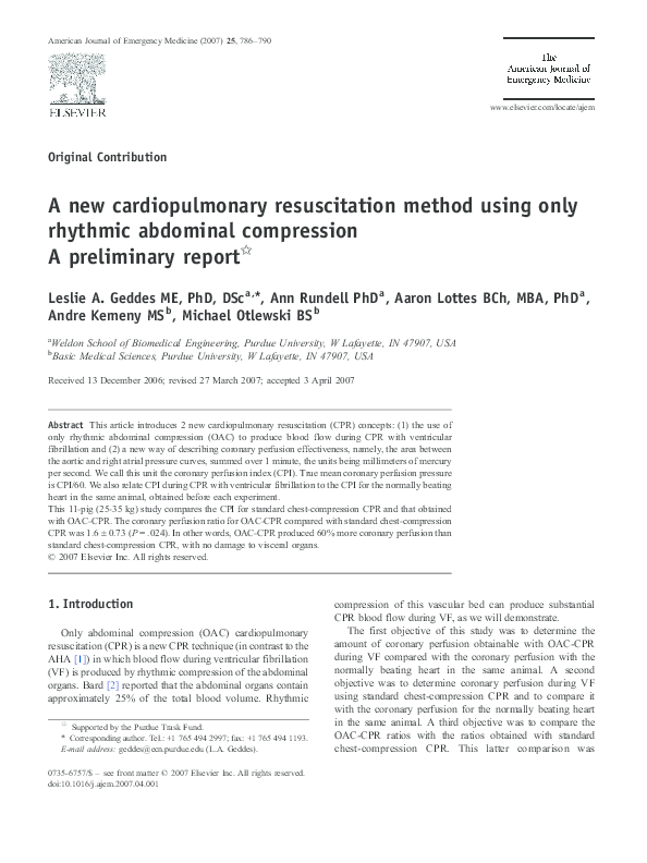 (PDF) A new cardiopulmonary resuscitation method using only rhythmic ...