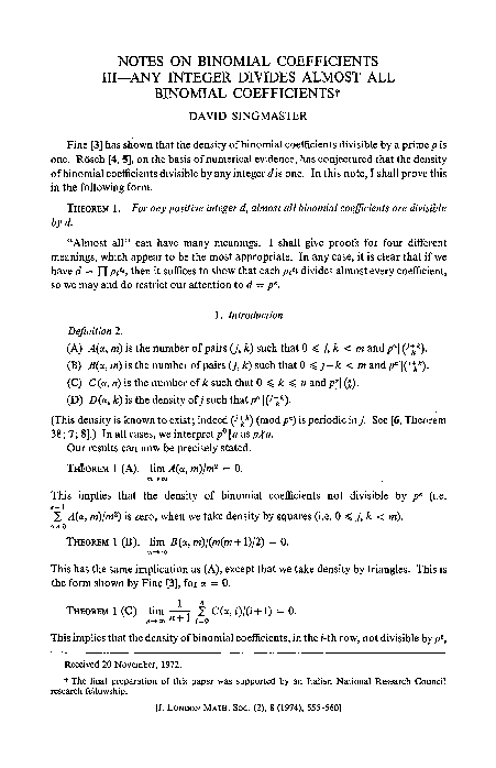 binomial coefficient pdf