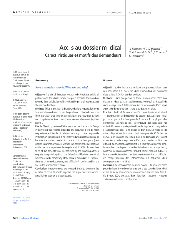 Accès Au Dossier Médical Pdf – Demande D’Accès Au Dossier Médical – DFXDX