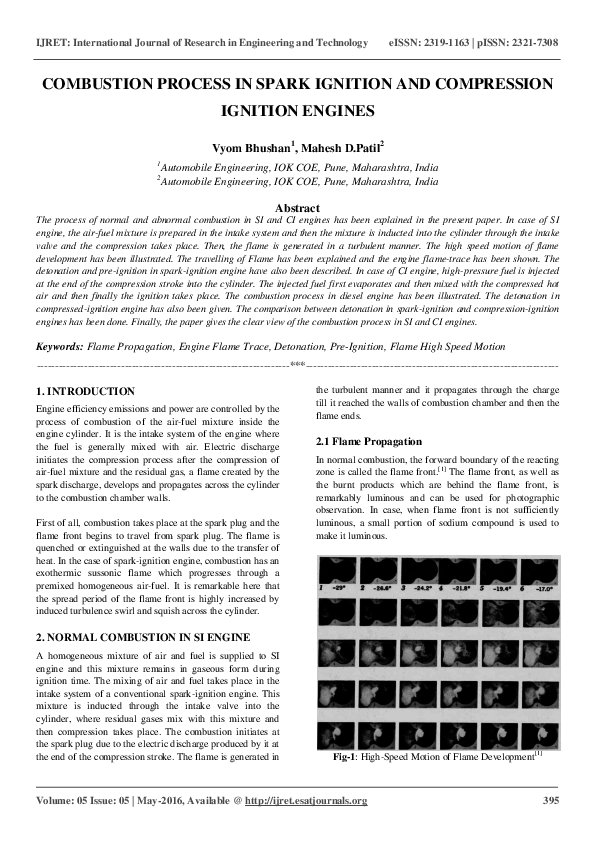 (PDF) COMBUSTION PROCESS IN SPARK IGNITION AND COMPRESSION IGNITION ENGINES