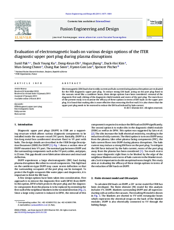 (PDF) Development of design options for the port plug components of the ITER core CXRS ...
