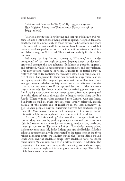 (PDF) Review: Buddhism and Islam on the Silk Road. By johan elverskog