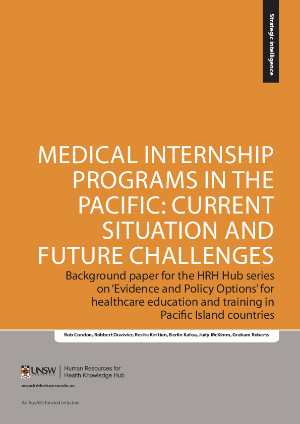 (PDF) Medical internship programs in the Pacific: Current situation and ...