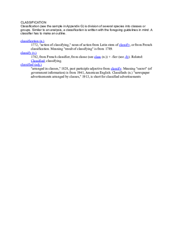 (DOC) CLASSIFICATION Classification (see the sample in Appendix