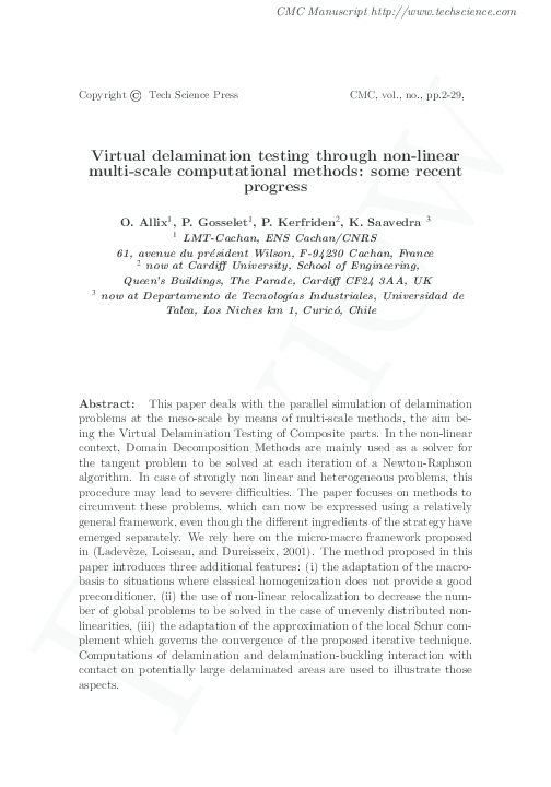 (PDF) Virtual Delamination Testing through Non-Linear Multi-Scale ...