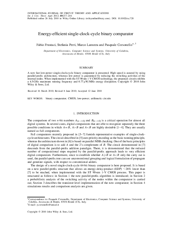 (PDF) INTERNATIONAL JOURNAL OF CIRCUIT THEORY AND APPLICATIONS Energy-efficient single-clock ...