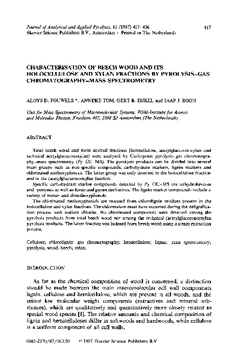 (PDF) Characterisation of beech wood and its holocellulose and xylan ...