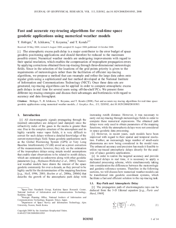 Pdf Fast And Accurate Ray Tracing Algorithms For Real Time Space