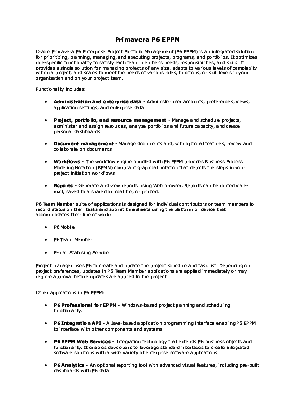 (DOC) Primavera P6 EPPM-UPK(User Productivity Kit)