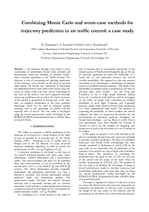 Pdf Combining Monte Carlo And Worst Case Methods For Trajectory