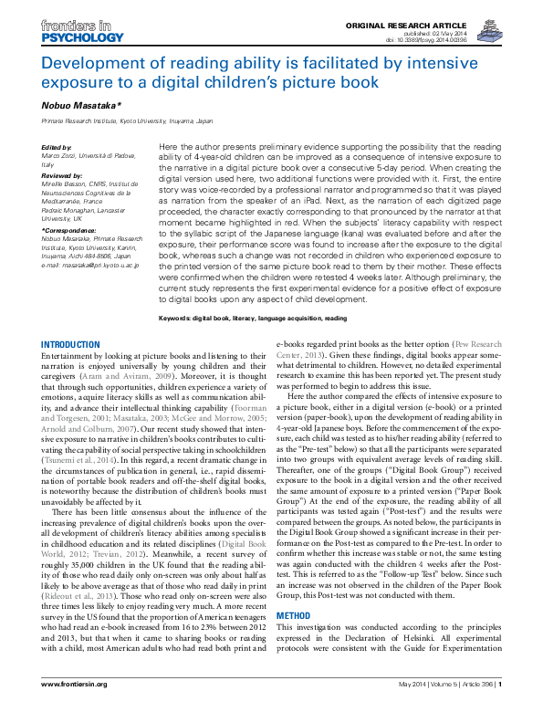 (PDF) Development of reading ability is facilitated by intensive ...