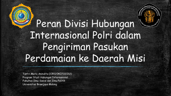 (PPT) Peran Divisi Hubungan Internasional Polri dalam Pengiriman Pasukan