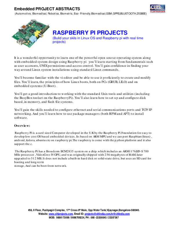 (PDF) Embedded PROJECT ABSTRACTS