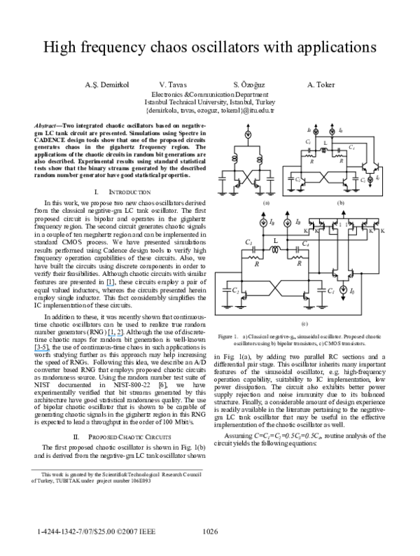 (PDF) High frequency chaos oscillators with applications