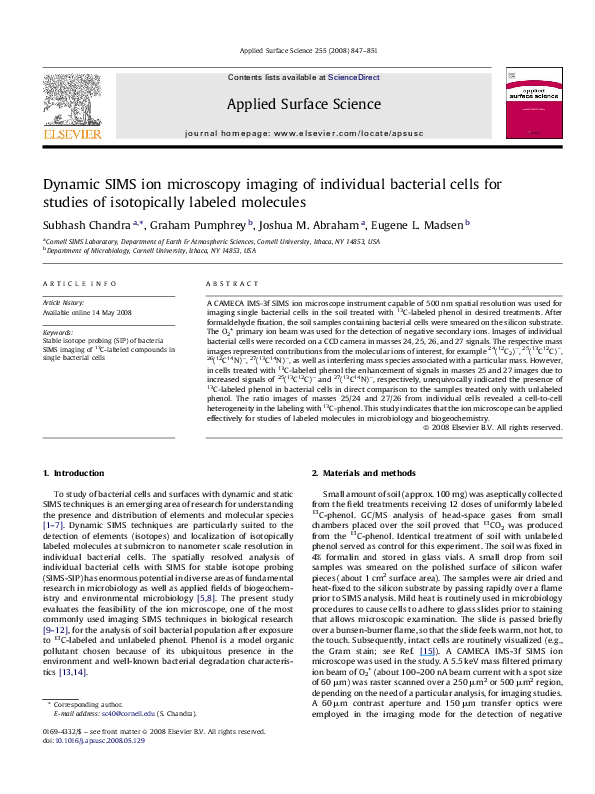 (PDF) Dynamic SIMS ion microscopy imaging of individual bacterial cells ...