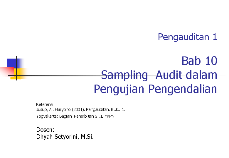 (PDF) Bab 10 Sampling Audit dalam Pengujian Pengendalian