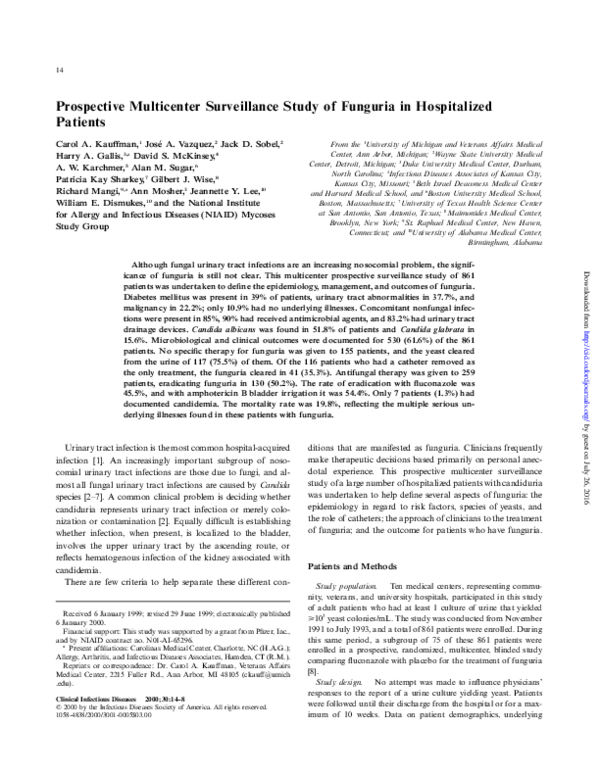 (PDF) Prospective Multicenter Surveillance Study of Funguria in ...