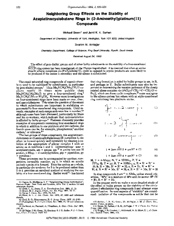 (PDF) Neighboring group effects on the stability of ...