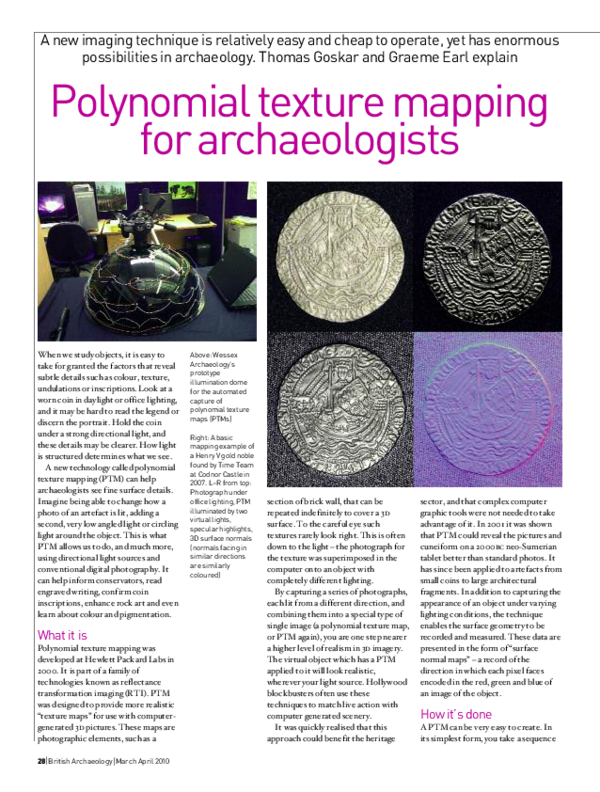 (PDF) Polynomial texture mapping for archaeologists