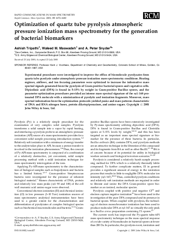 (PDF) Optimization of quartz tube pyrolysis atmospheric pressure ...