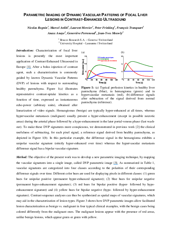(PDF) Parametric imaging of Dynamic Vascular Patterns of Focal Liver ...