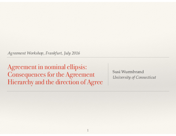 (PDF) Agreement in nominal ellipsis: Consequences for the Agreement ...