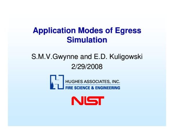 (PDF) Application Modes of Egress Simulation