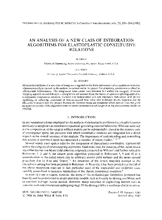 (PDF) An analysis of a new class of integration algorithms for ...