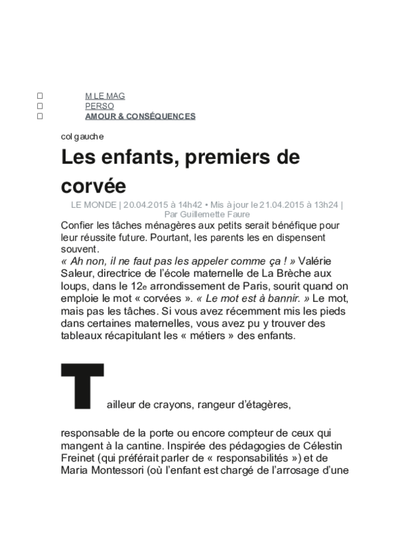 (DOC) Les enfants, premiers de corvée-Le Monde.docx