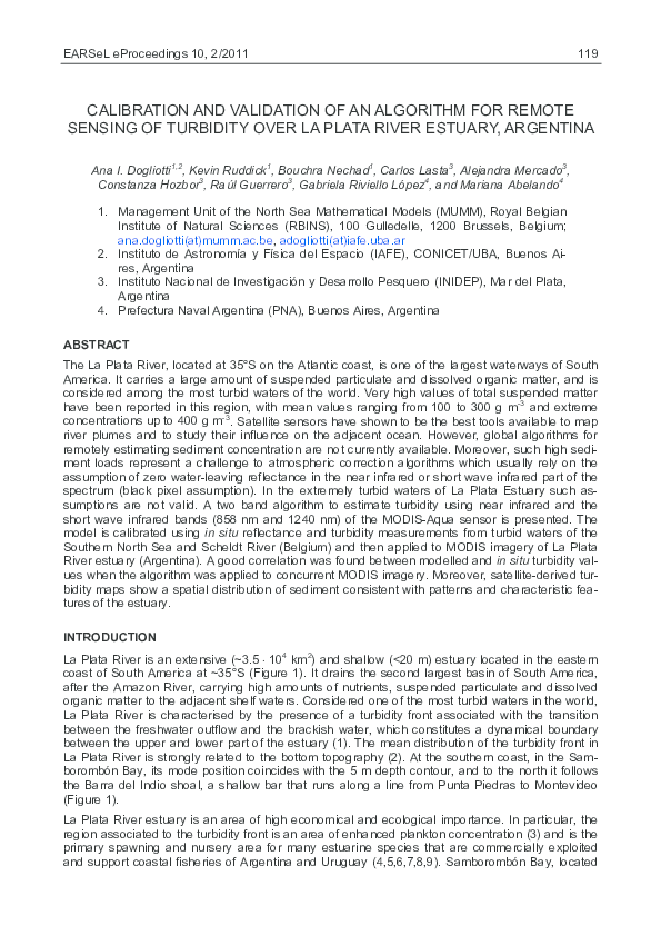 Pdf Calibration And Validation Of An Algorithm For Remote Sensing Of
