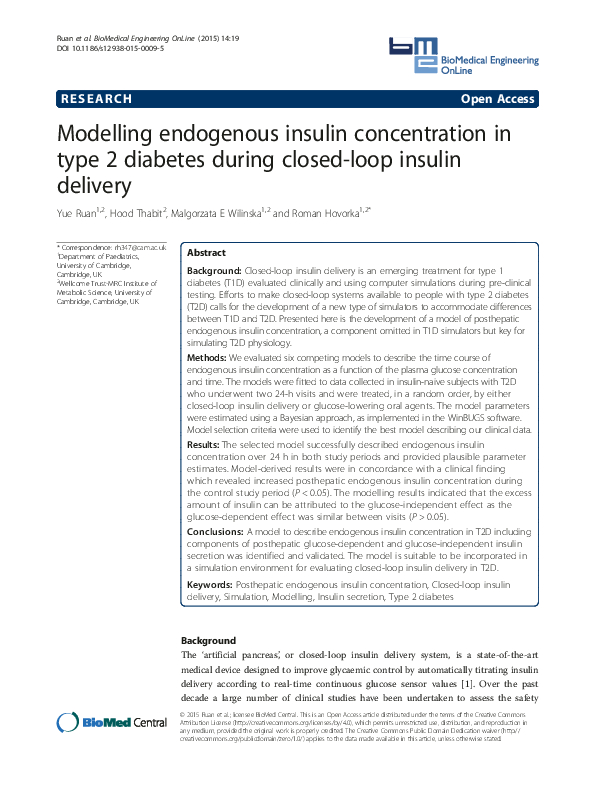 (PDF) Modelling endogenous insulin concentration in type 2 diabetes ...