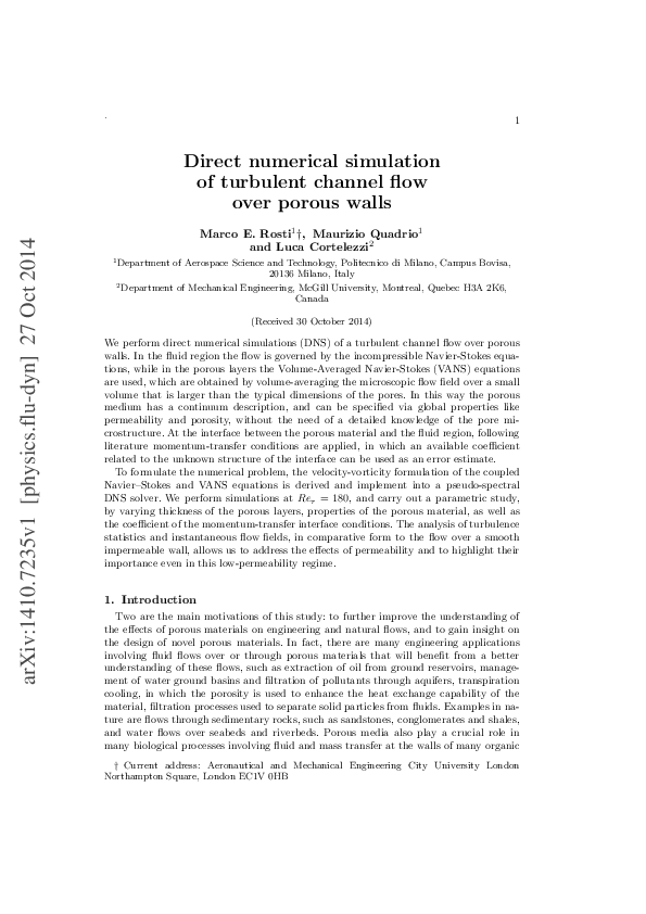 (PDF) Direct numerical simulation of turbulent channel flow up to Retau=590