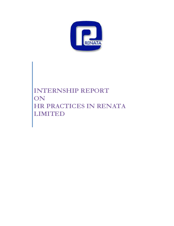 (PDF) INTERNSHIP REPORT ON HR PRACTICES IN RENATA LIMITED