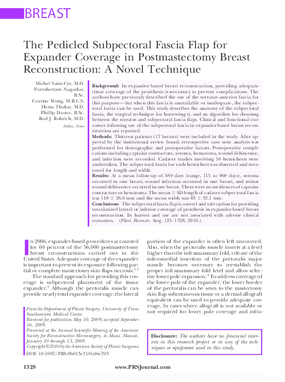 (PDF) The musculocutaneous flap based on the tensor fasciae latae ...