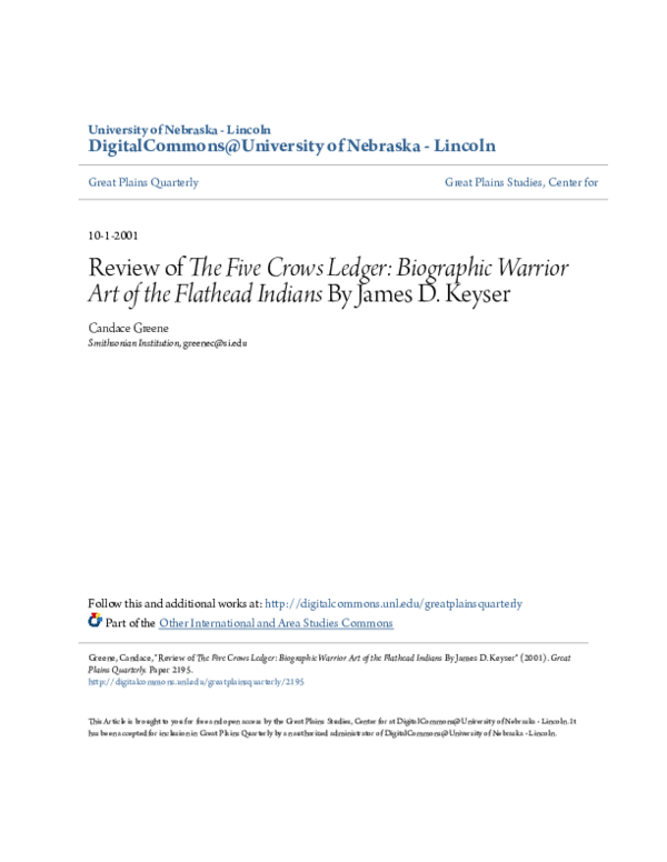 (PDF) Review of The Five Crows Ledger: Biographic Warrior Artof the ...