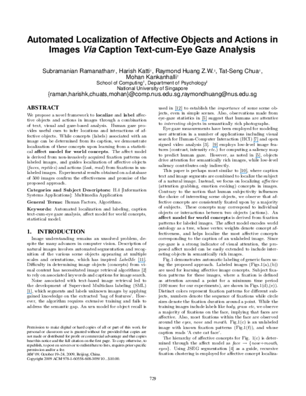 (PDF) Automated localization of affective objects and actions in images ...