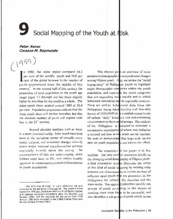 (PDF) Social Mapping of the Youth at Risk