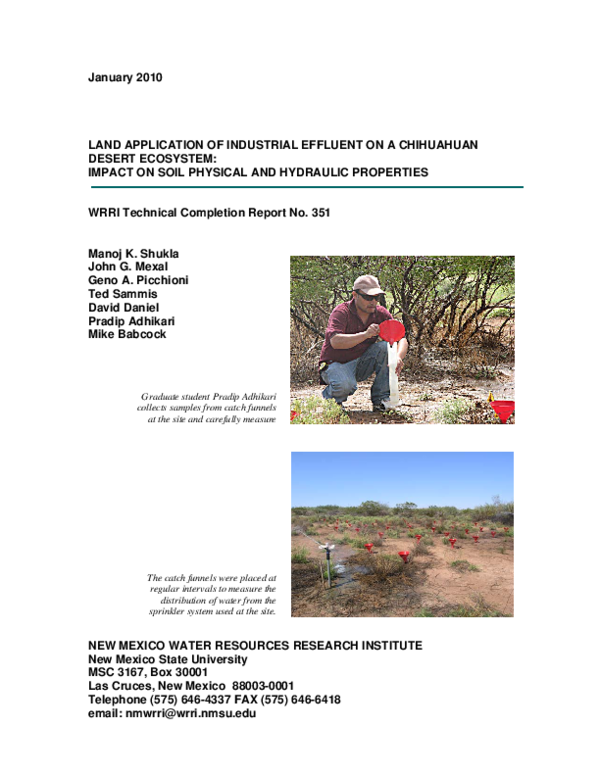 (PDF) January 2010 LAND APPLICATION OF INDUSTRIAL EFFLUENT ON A ...