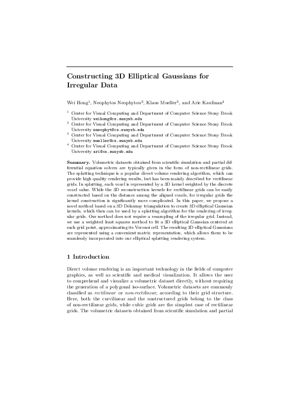 (PDF) Constructing 3D Elliptical Gaussians for Irregular Data