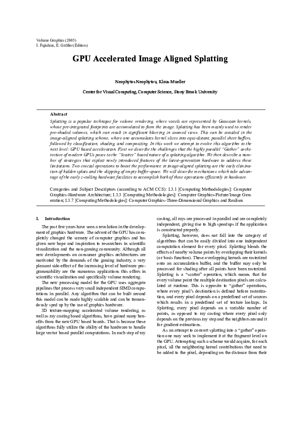 (PDF) GPU Accelerated Image Aligned Splatting
