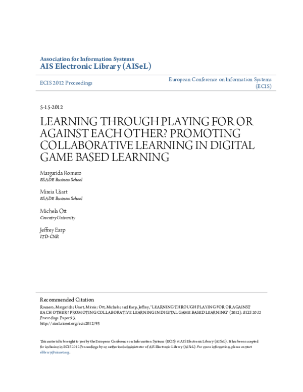 (PDF) Learning Through Playing for or Against Each Other? Promoting ...