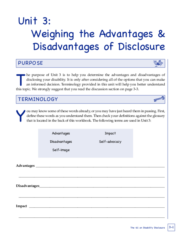 (PDF) Disability Disclosure unit